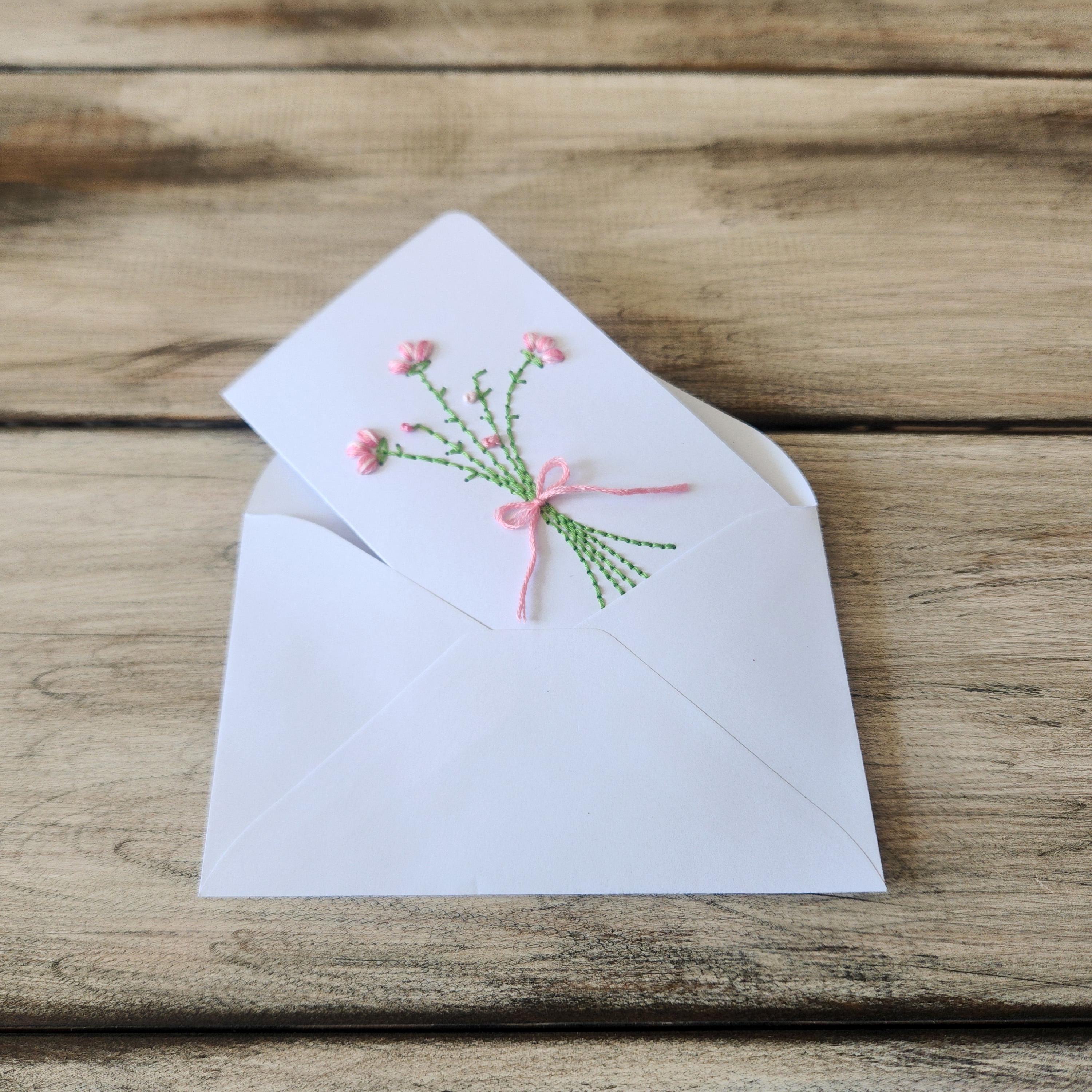 Handcrafted Flower Embroidered Cards | Birthdays | Special Occasions - Etsy