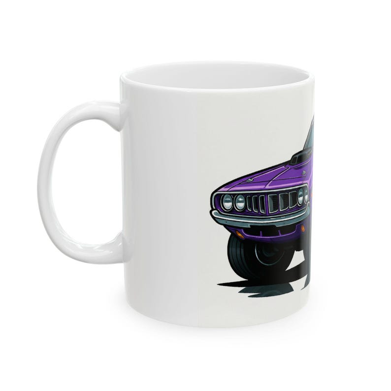 Classic Muscle Car Mug - Cartoon Style 1971 Plymouth Hemi Cuda - Purple ...