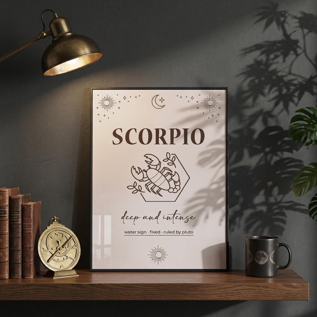 Scorpio Zodiac Poster, Dark Astrology Celestial Wall Art (matte Finish ...
