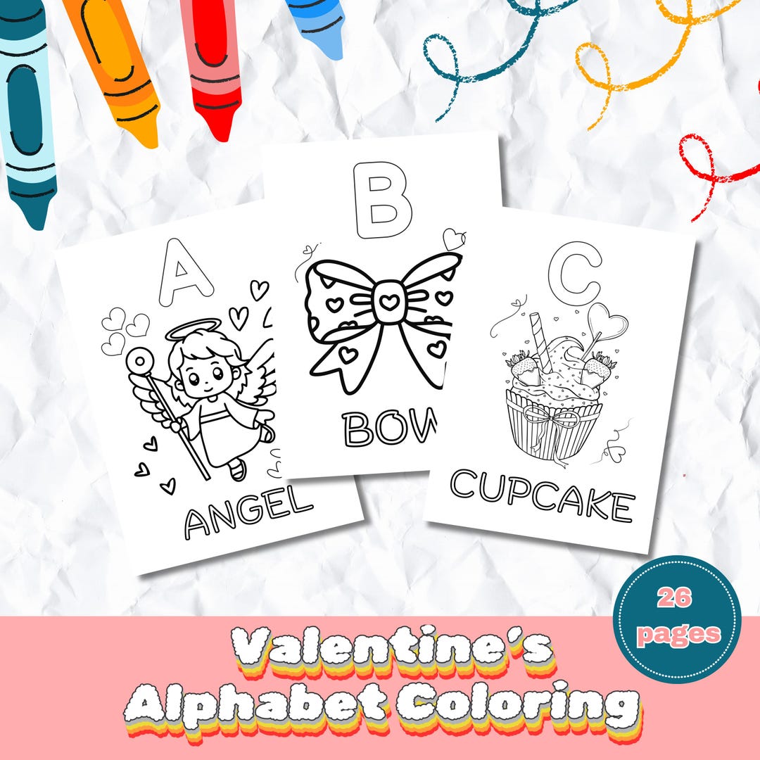 Valentine’s Day ABC Coloring Pages | A-Z Alphabet Kids Activity ...