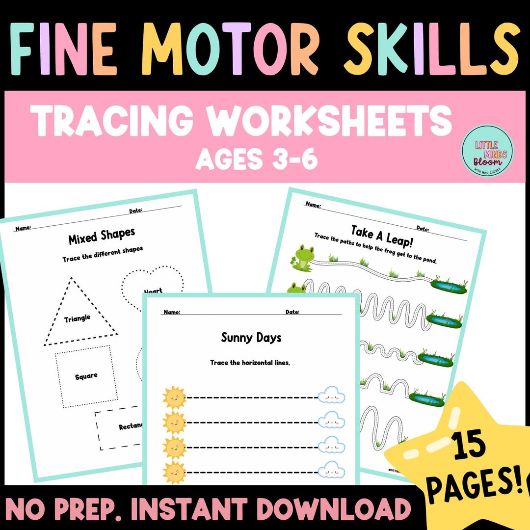 Fine Motor Skills Tracing Lines Activity Pack - Etsy
