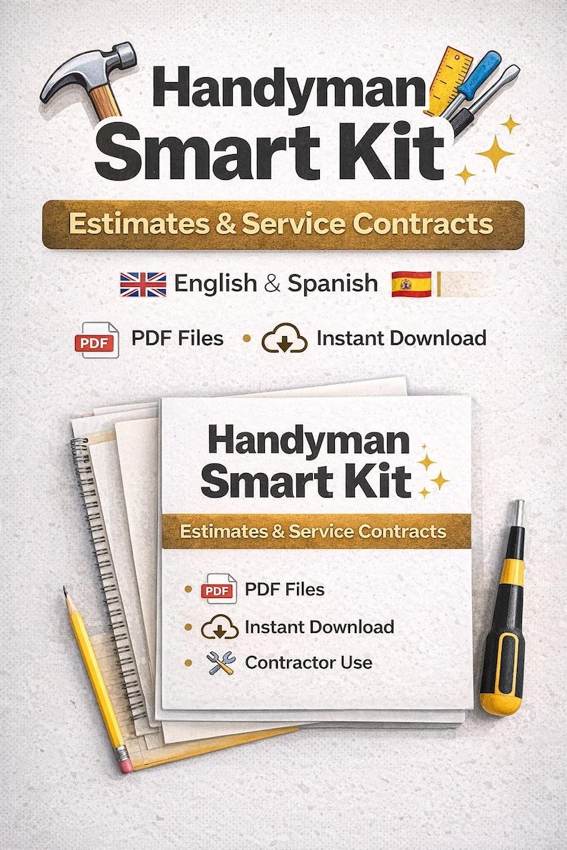 Handyman Smart Kit – Estimate Template, Service Contract and Checklist ...