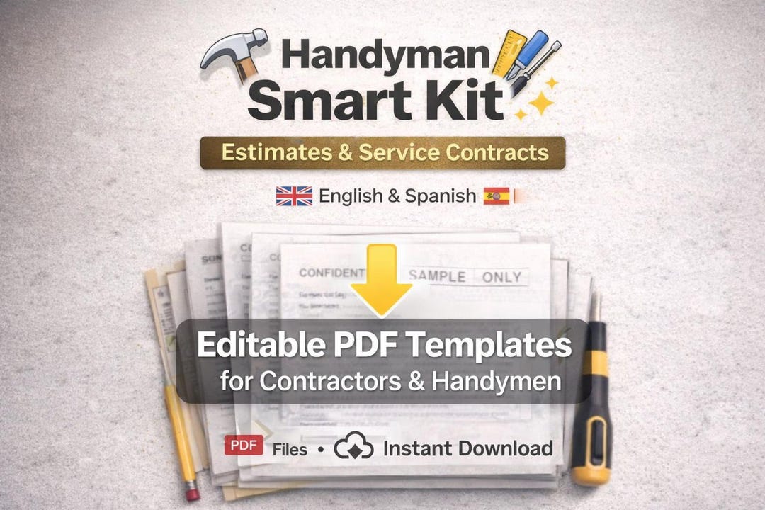 Handyman Smart Kit – Estimate Template, Service Contract and Checklist ...