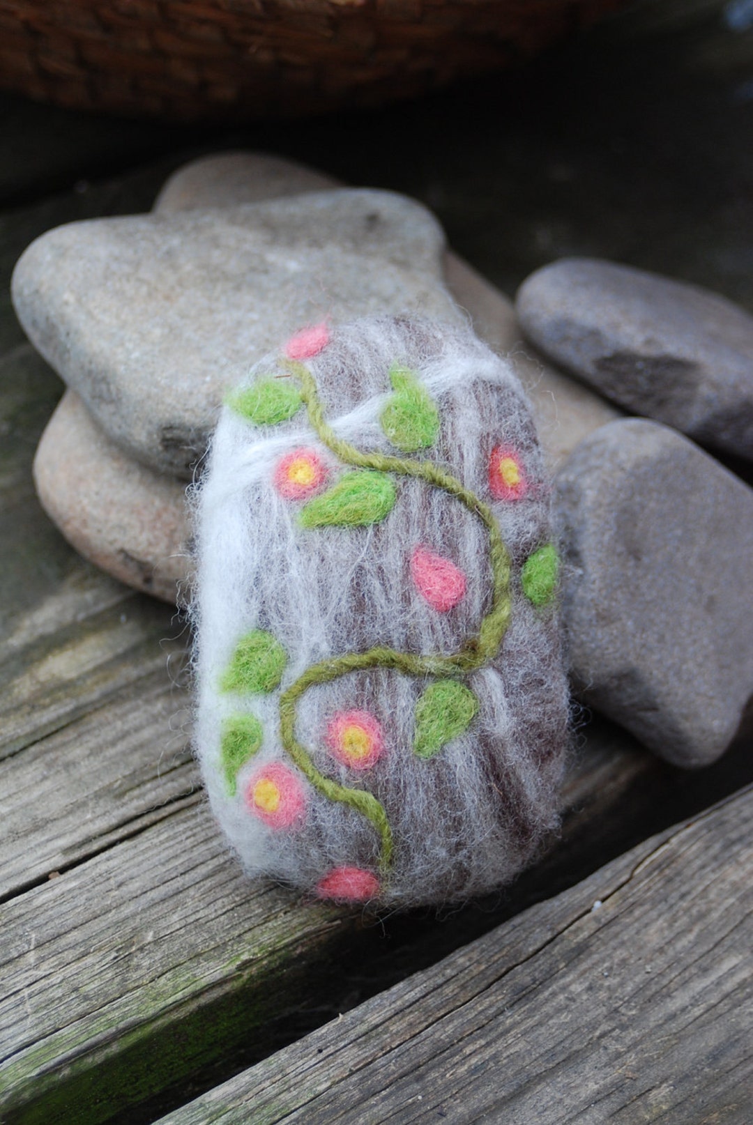 Felted Soap Fine Merino Wool Vine of Roses Lavender,grape Seed Oil ...
