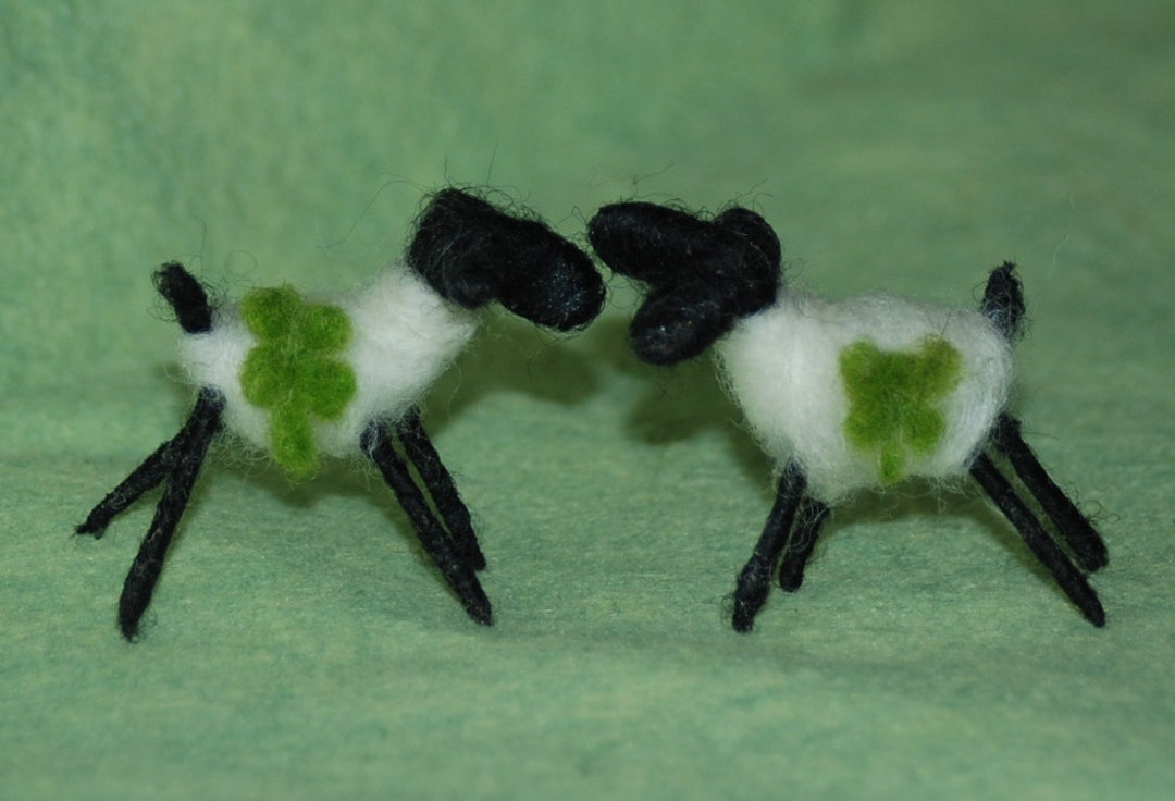 Felted Sheep Lucky You Lucky Ewe St Patricks Day Irish Green Tiny ...