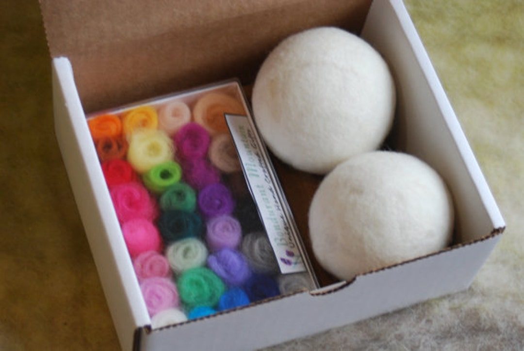 DIY Dryer Ball Kit Wool Play Ball for Kids or Dogs or Dryer Ball 100% ...