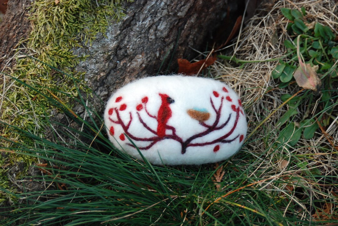 Felted Soap Cardinal With Nest Lavender Soap Handmade - Etsy