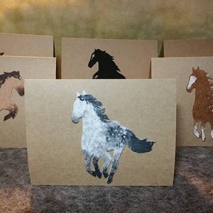 Horse Note Cards, Hand Cut Felt Horses With Hand Painted Details ...