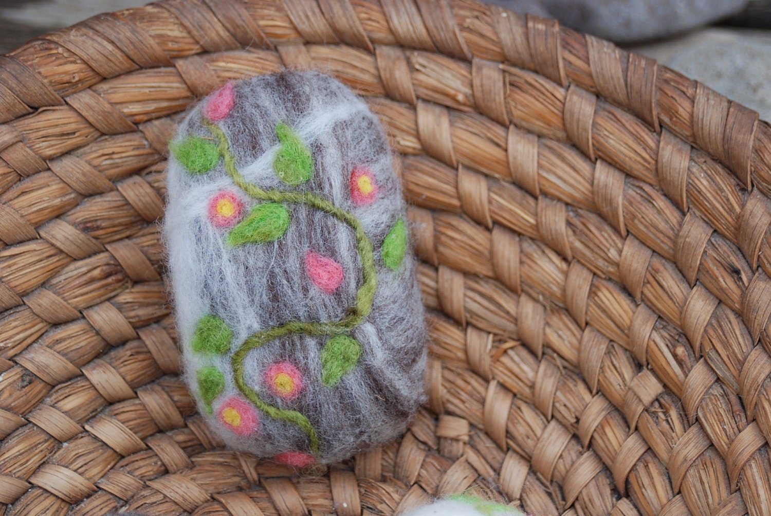 Felted Soap Fine Merino Wool Vine Of Roses LavenderGrape | Etsy