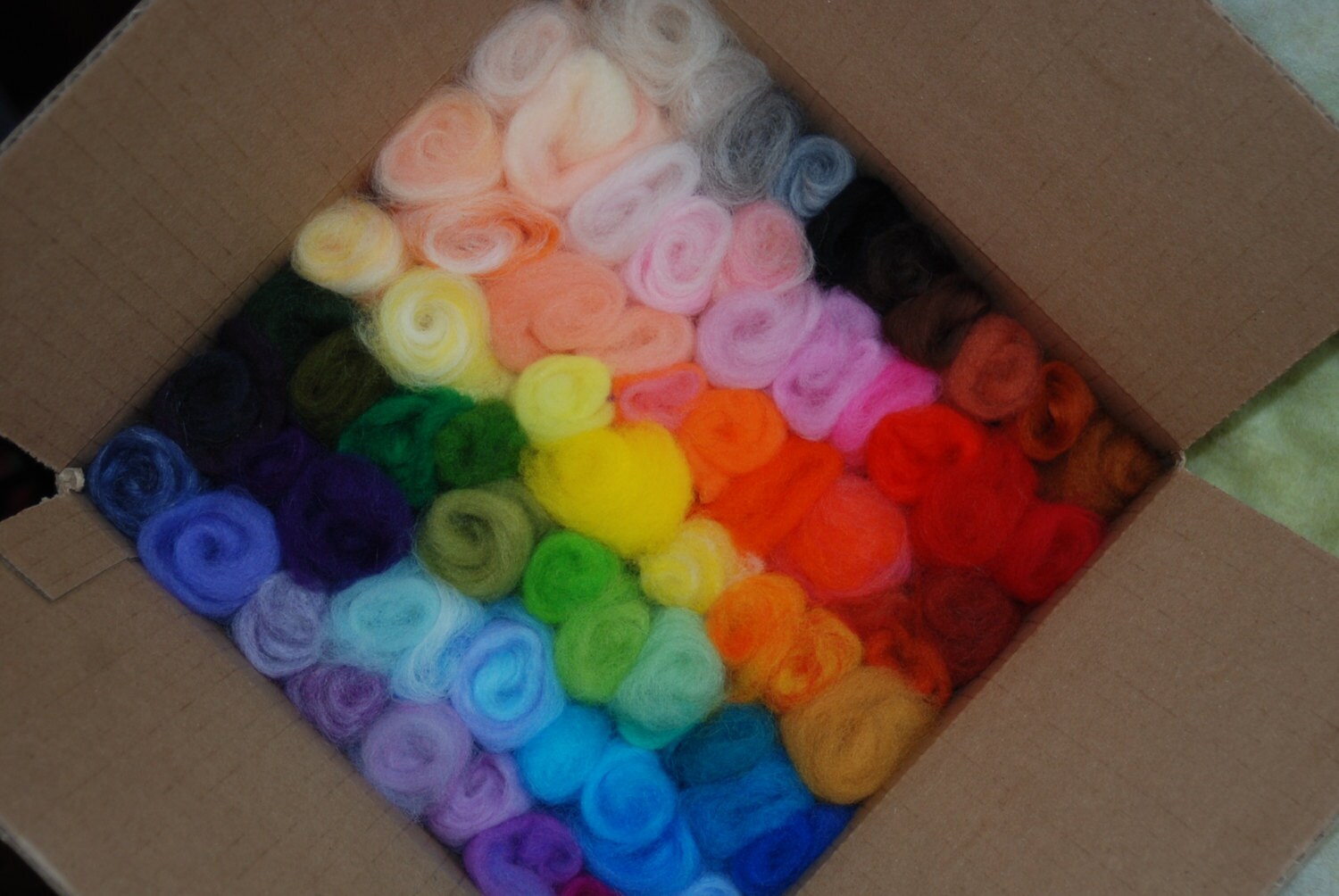 Needle Felting Wool Box of Many Colors With Lavender Sachet & - Etsy
