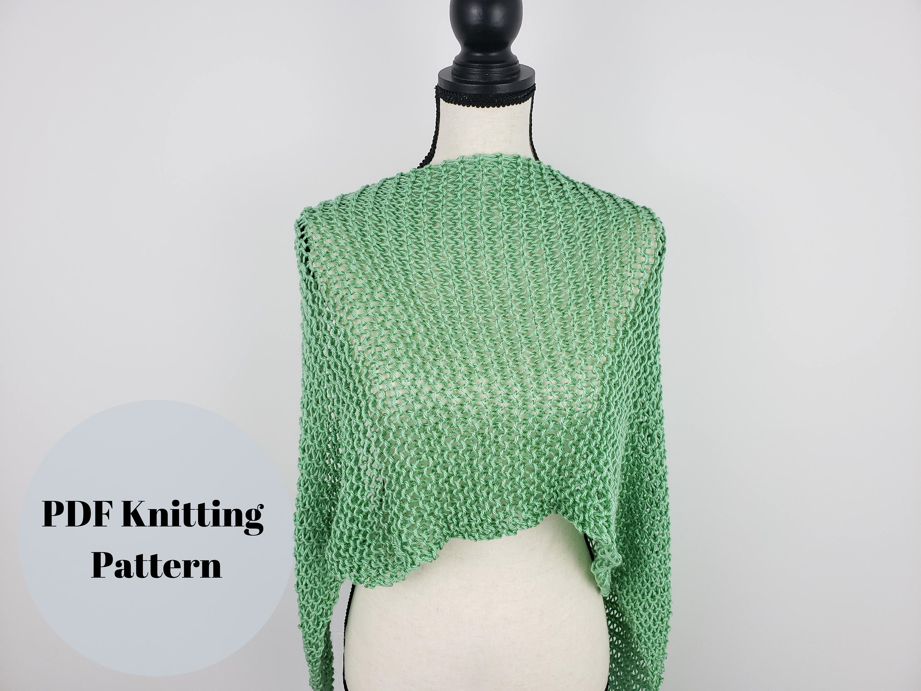 Easy Lightweight Shawl Knitting Pattern / Digital Download Warm Weather ...