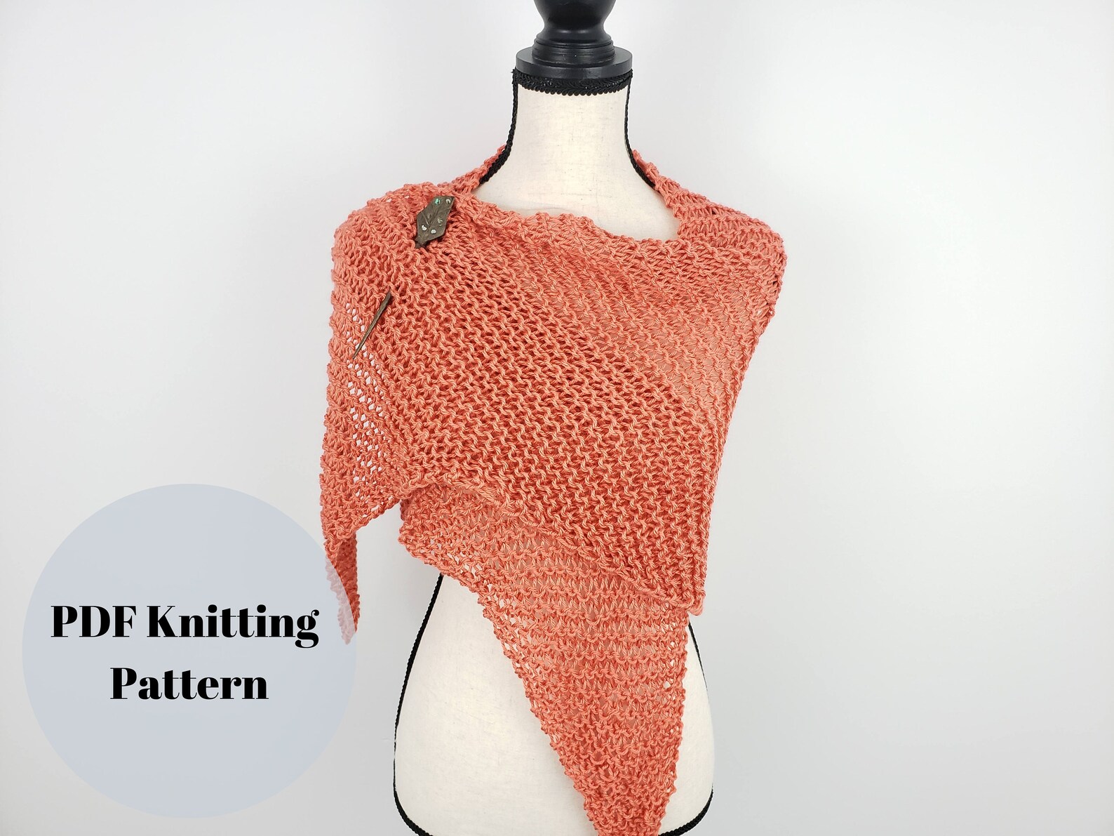 Easy Lightweight Shawl Knitting Pattern / Digital Download Warm Weather ...