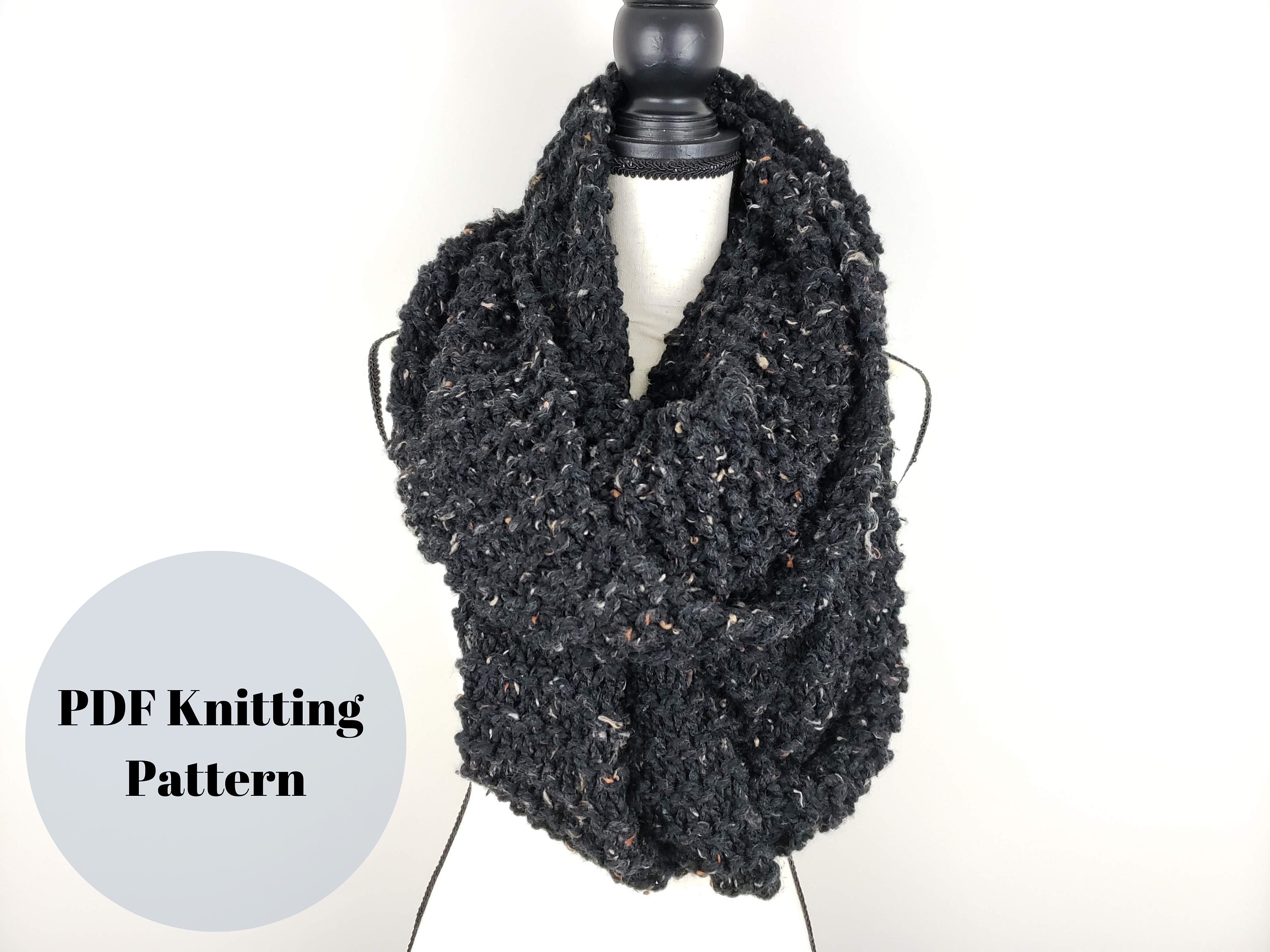 Chunky Infinity Scarf Knitting Pattern / Easy Beginner PDF Knitting ...