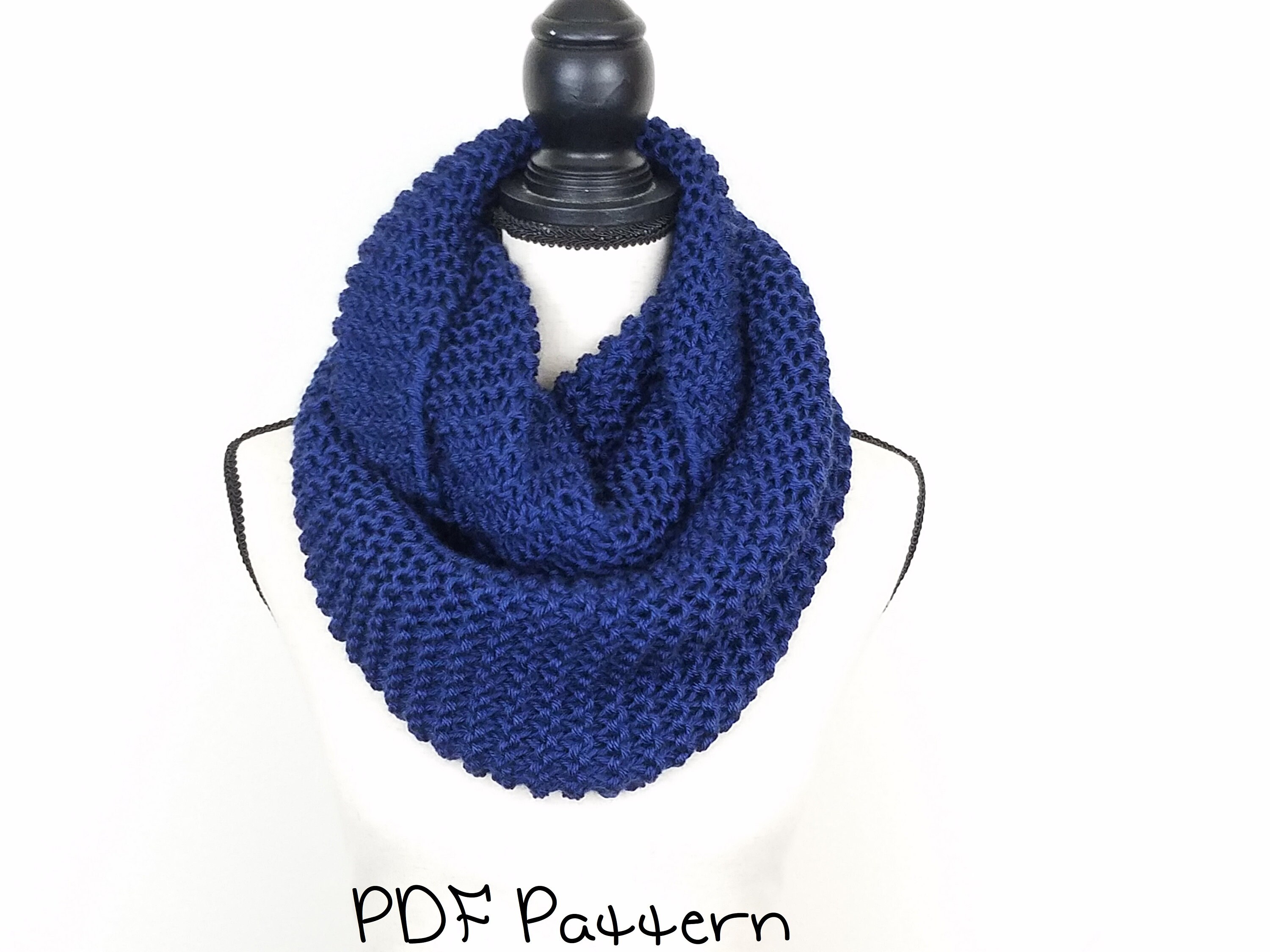 Beginner Infinity Scarf Pattern Easy Scarf Knitting Pattern Fast Knit ...