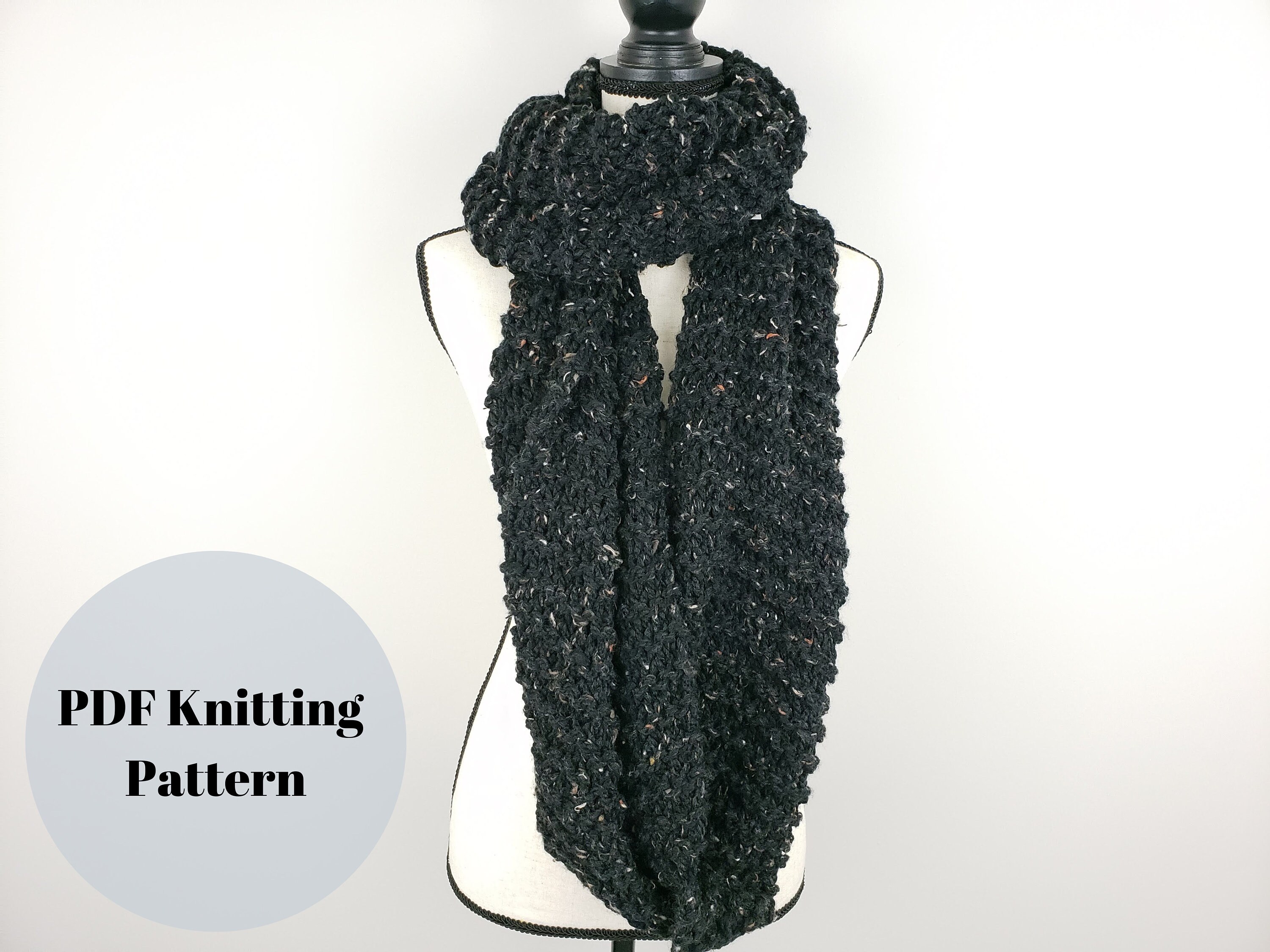 Chunky Infinity Scarf Knitting Pattern / Easy Beginner PDF Knitting ...