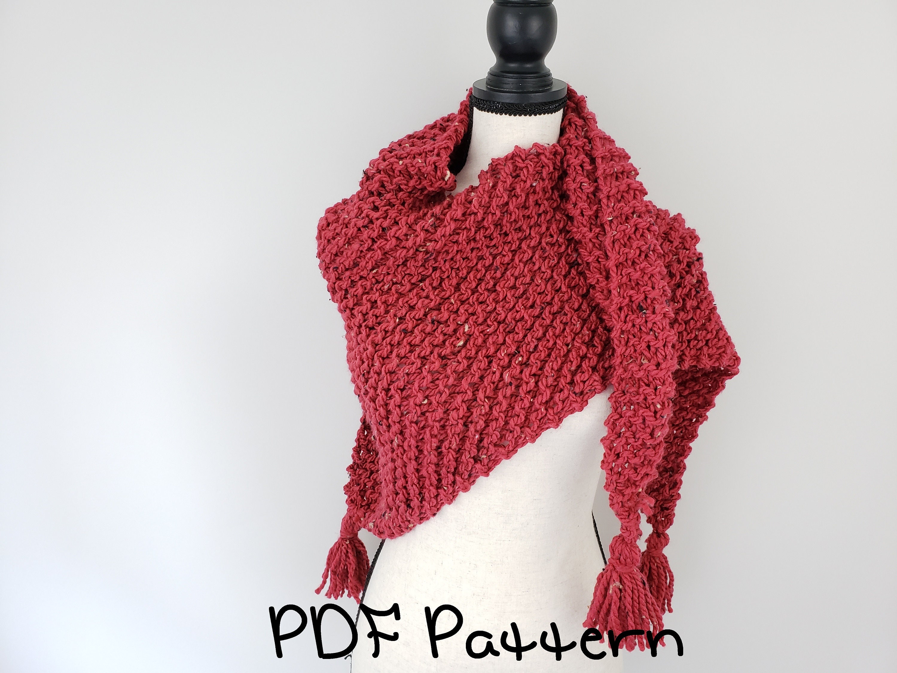 Easy Triangle Scarf Knitting Pattern / DIY Chunky Knitted - Etsy