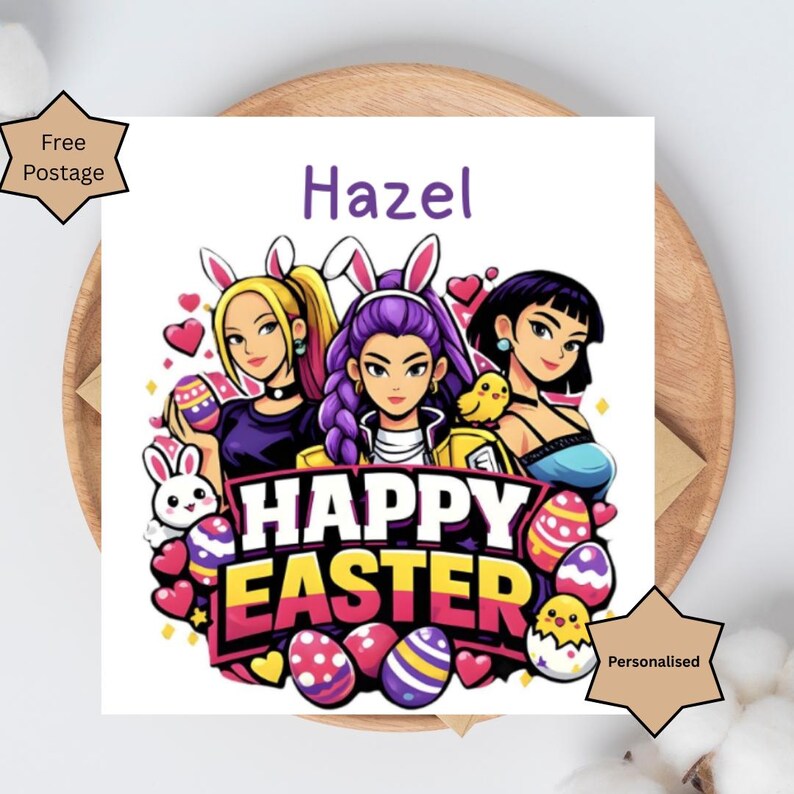 K-pop - Demon Hunters - Easter Card - Any Name - Personalised FREE ...