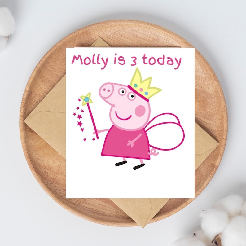 Peppa Pig Birthday Card - Personalised FREE POSTAGE - Etsy