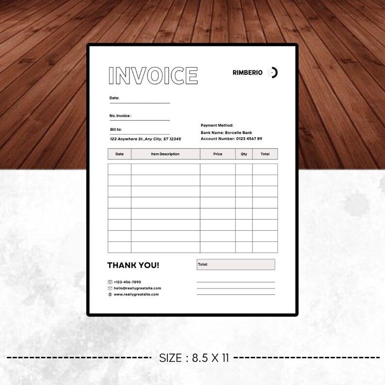 Editable Invoice Templates, 2 Style, Invoice Business Form for Small ...