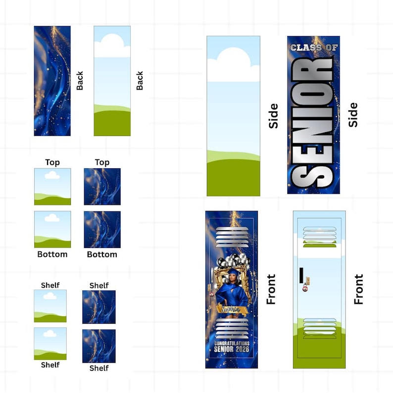 Back to School Locker Gift Box Canva Template, Graduation Locker Canva ...