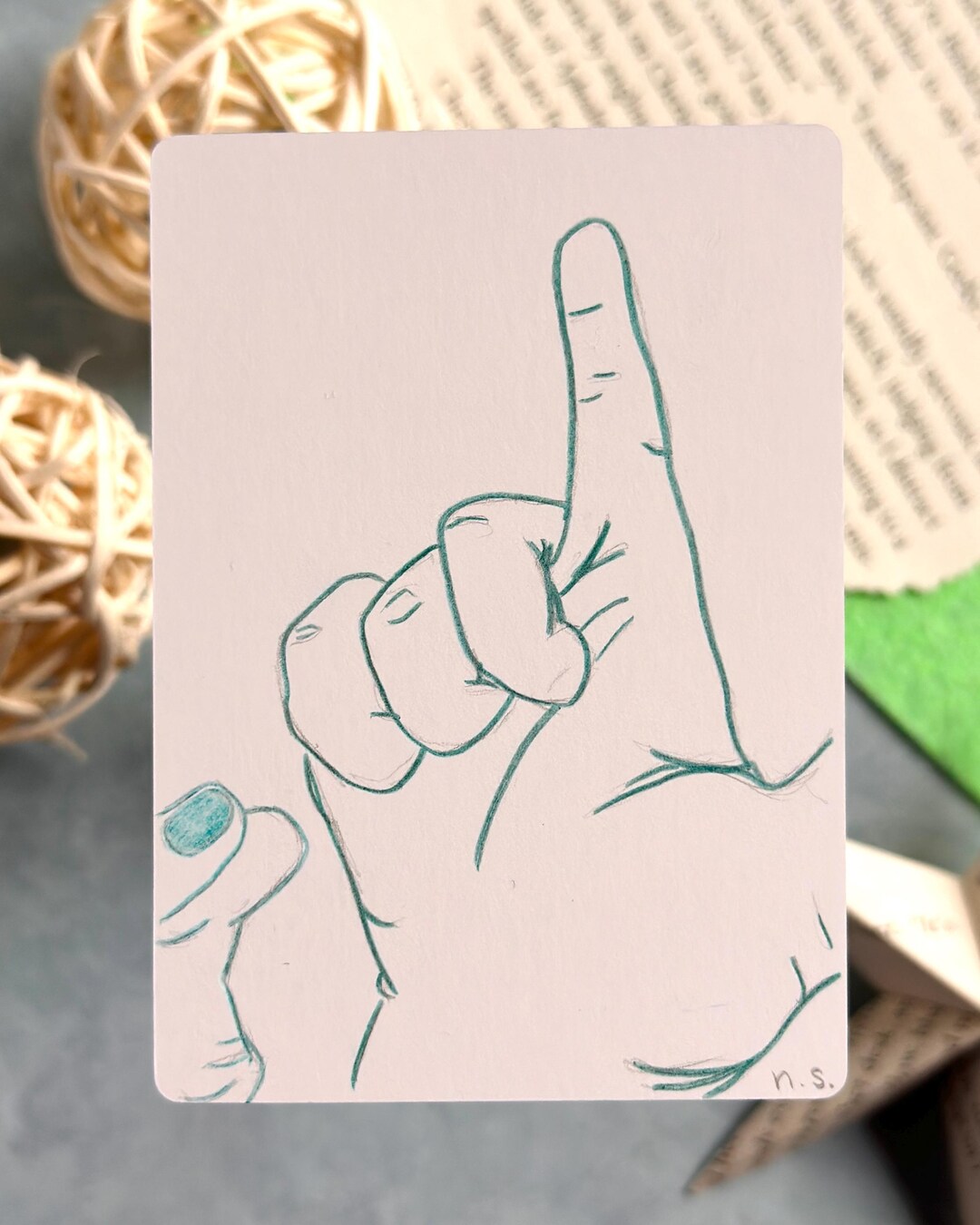 ACEO Original ATC / Hand Studies Hand Sketches / Colored Pencil ...