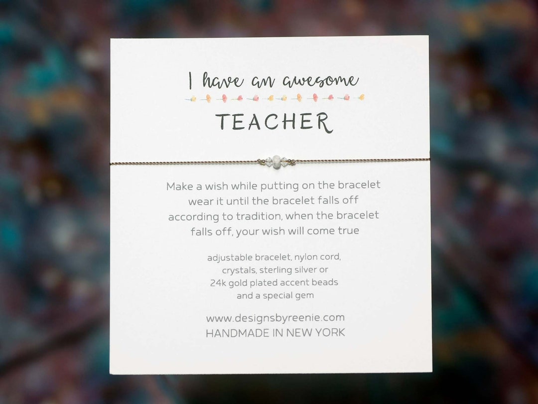 Wish Bracelet, Teacher Wish Bracelet, Gift for Teacher, Teacher ...