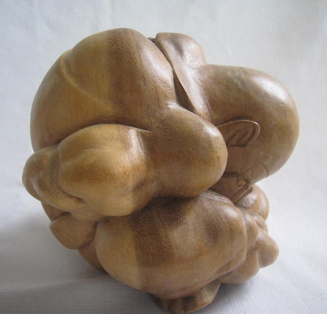 Large Carved Weeping Buddha Figure - Etsy