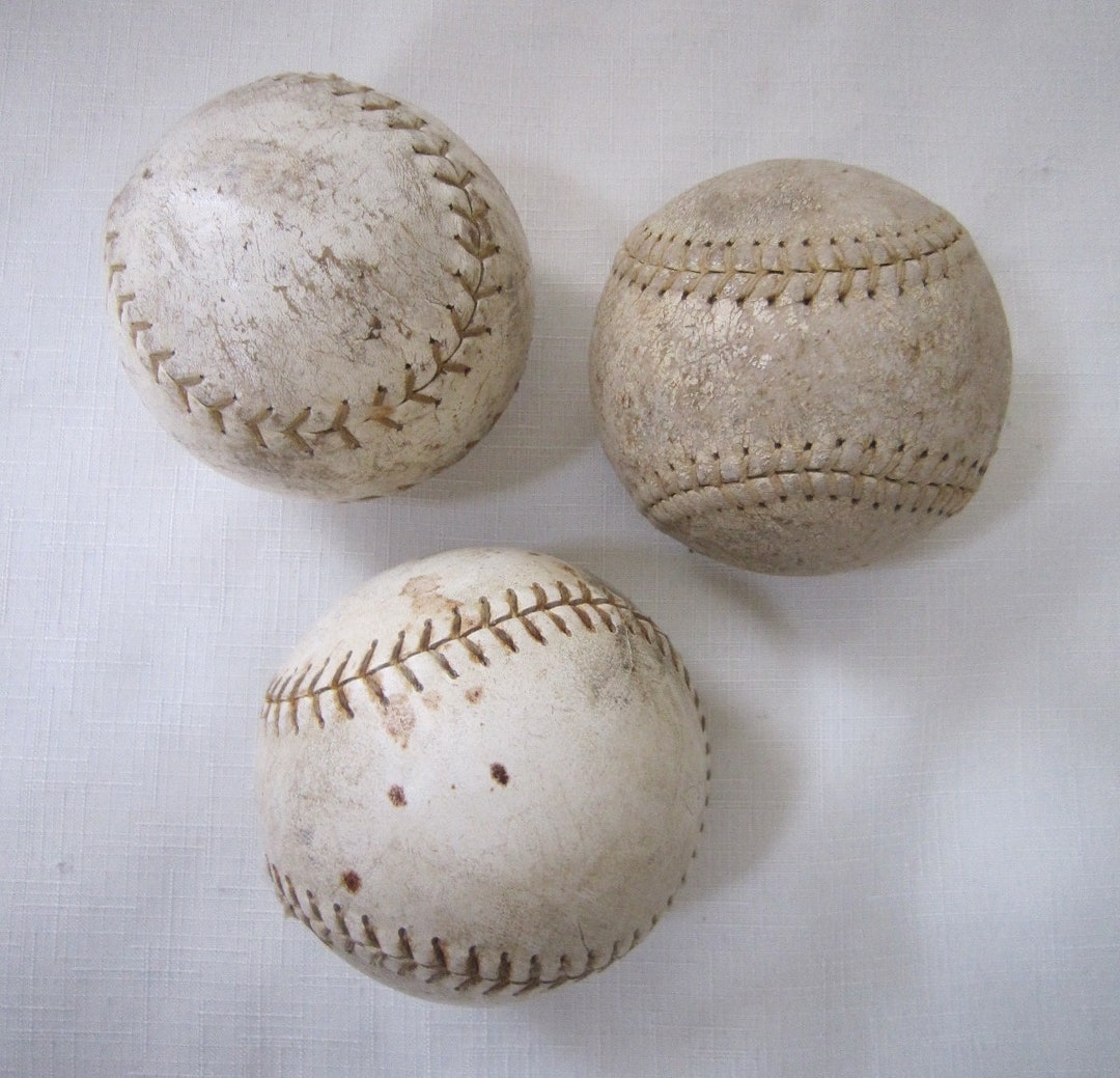 Vintage Leather Softballs, S/3 - Etsy