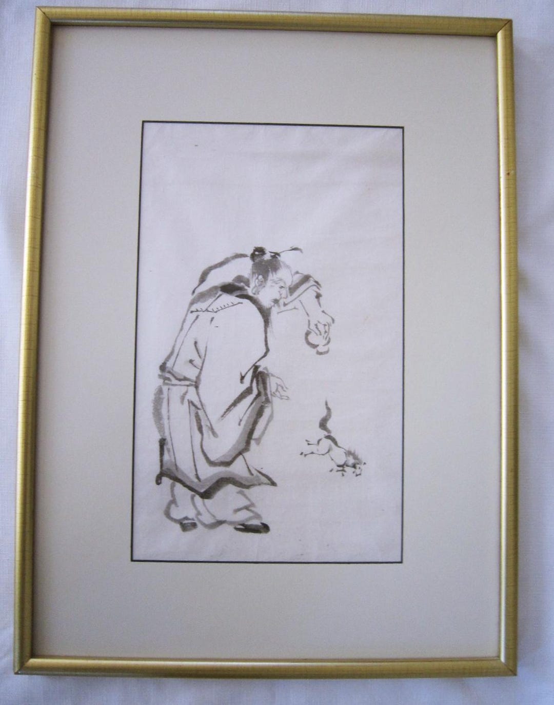 Antique Japanese Sumi-e Ink Painting - Etsy