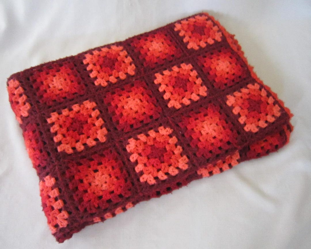 Vintage Fuschia/pink Crochet Throw - Etsy