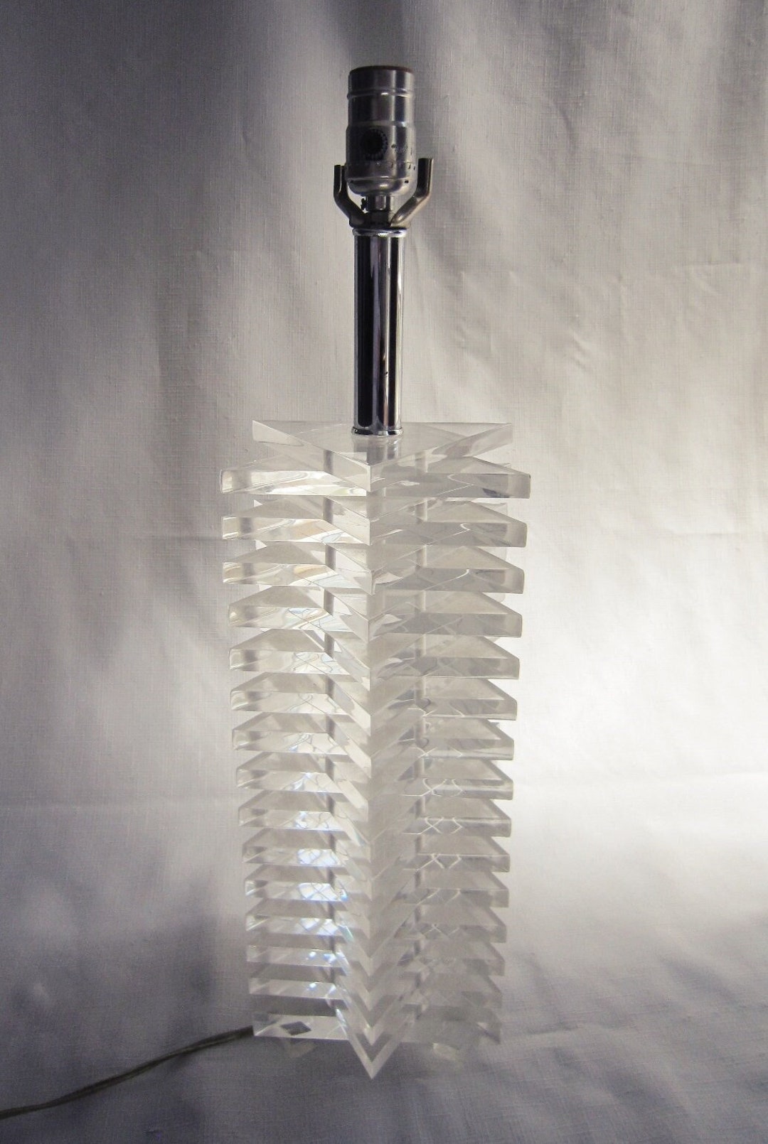 Mid Century Lucite Stack Lamp - Etsy