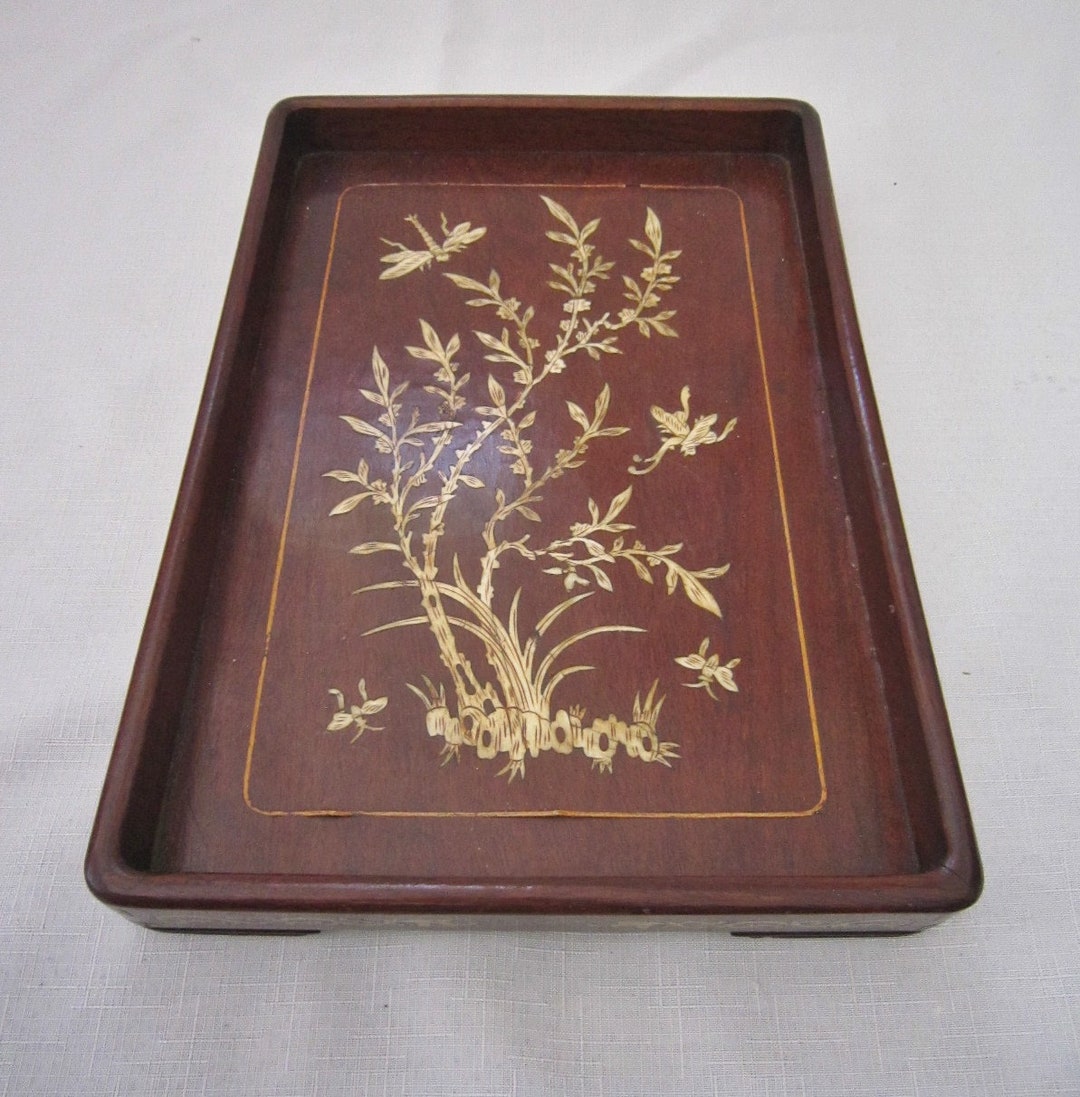 Inlaid Chinese Marquetry Tray - Etsy