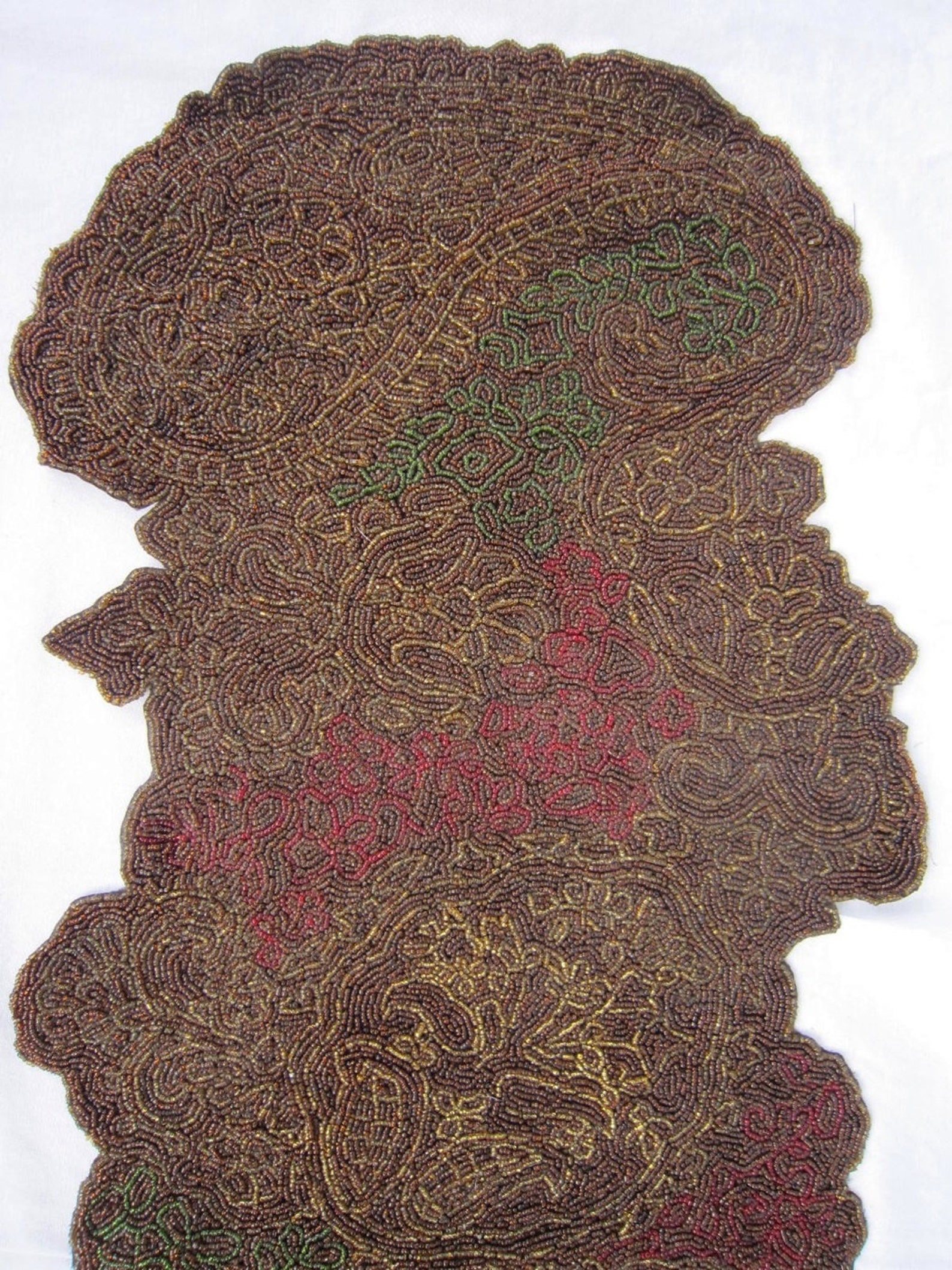 Victorian Beadwork Textile, Beadwork on Felt - Etsy