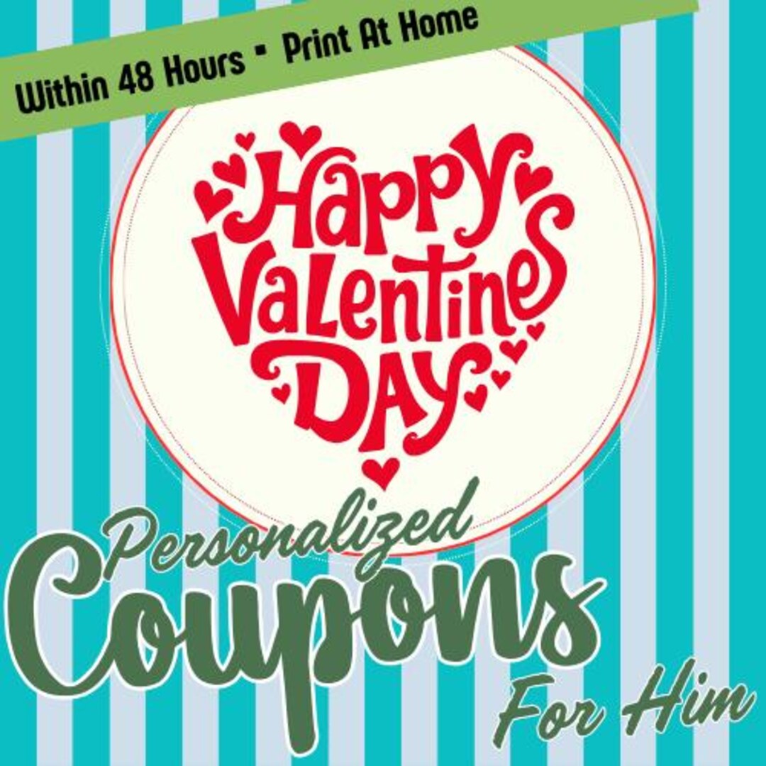 Custom Valentine's Day Coupon Book, Personalized Gift, Printable ...