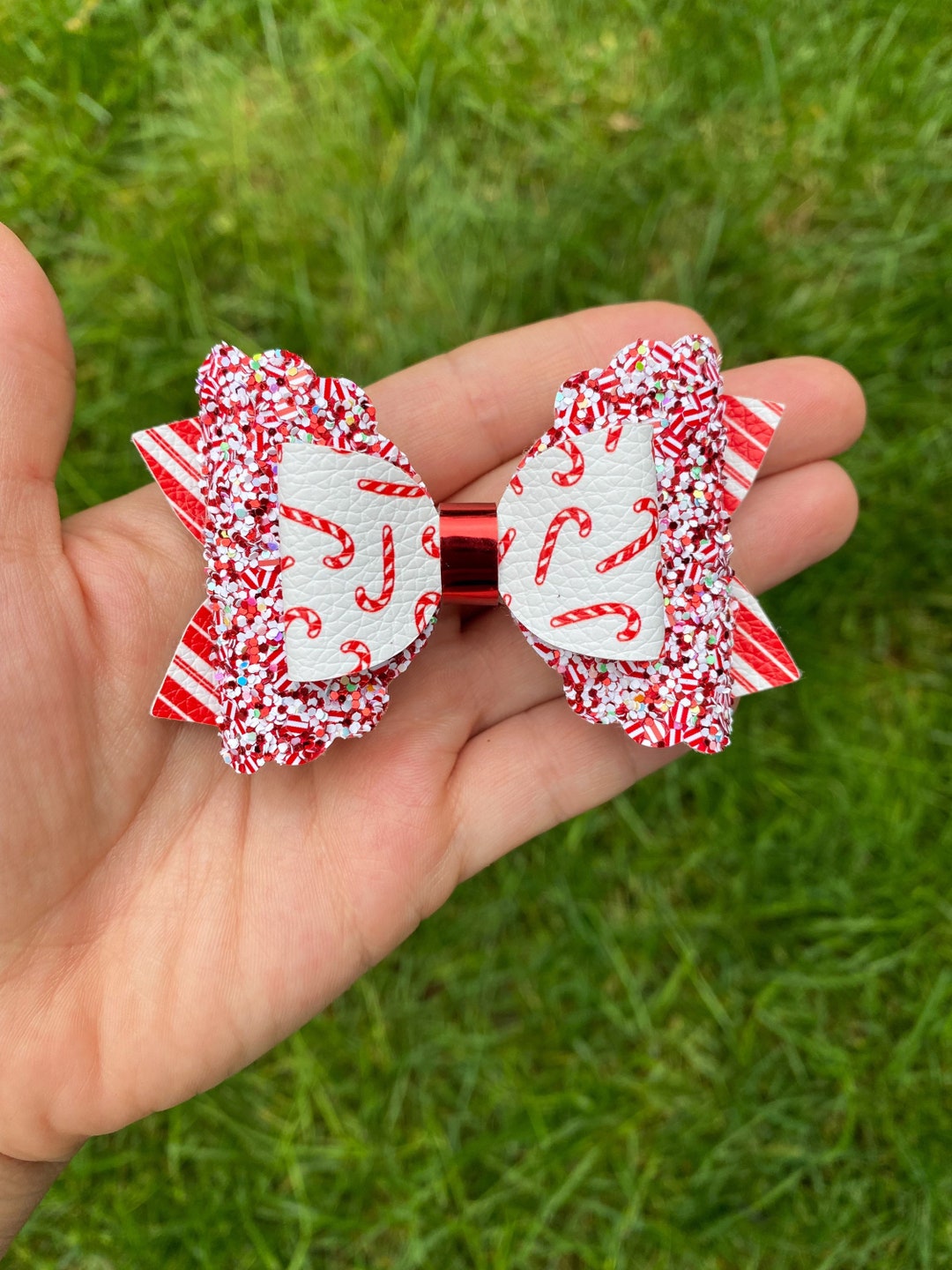 Candy Cane Bow for Baby Candy Cane Hair Bow for Toddler - Etsy
