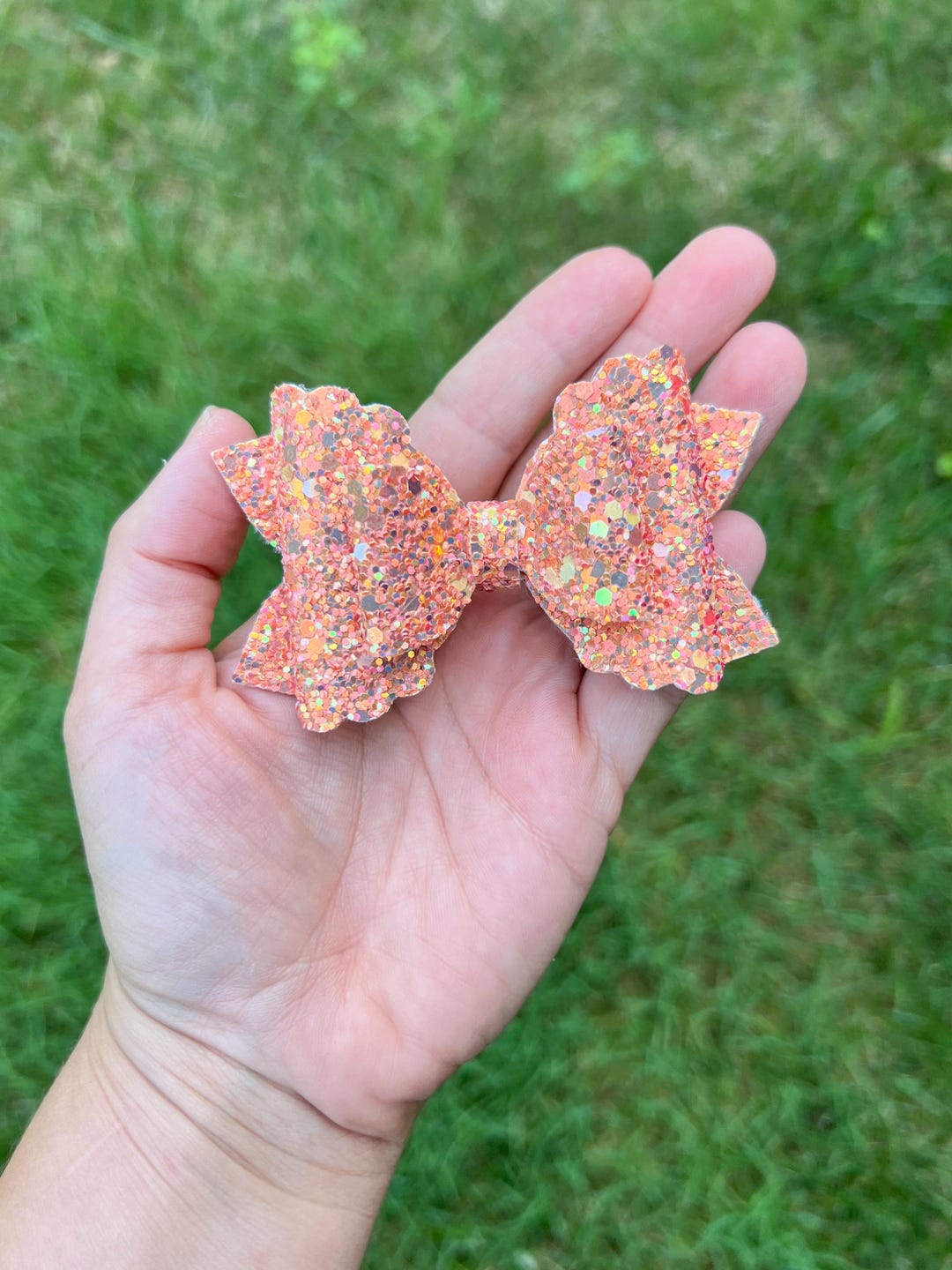 Glitter Hair Bow, Glitter Bow, Orange Bow, Fall Hair Bows for Toddler ...