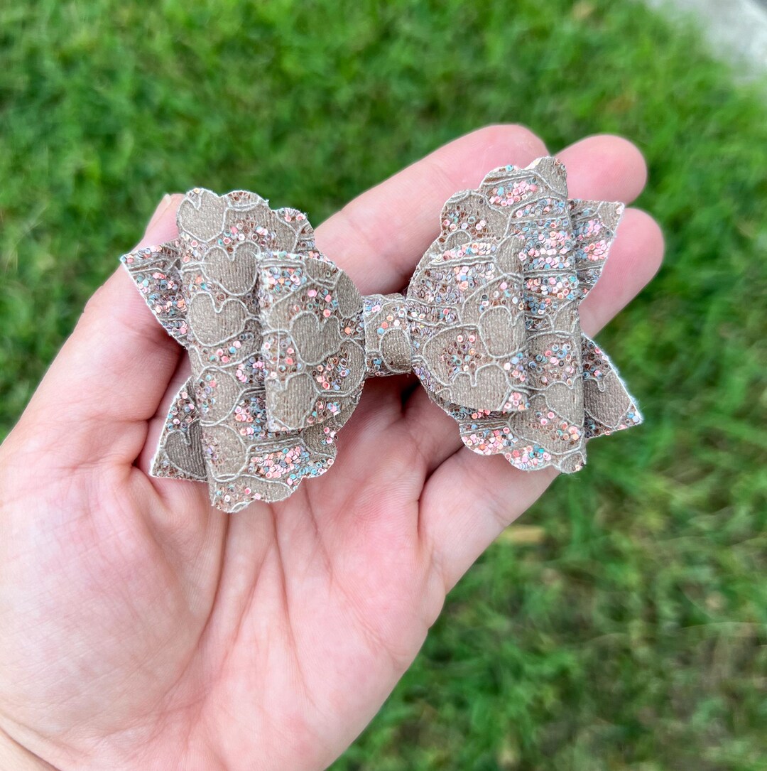 Brown Hair Bow, Brown Glitter Bow, Solid Hair Bow, Fall Hair Bows for ...