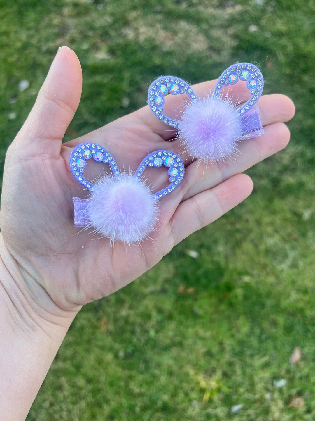 Bunny Pigtail Bows for Toddlers, Bunny Pigtail Bow Set, Easter Piggy ...