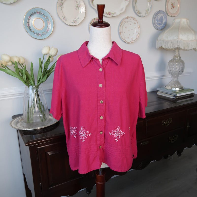 Embroidered Blouse 90's - Etsy