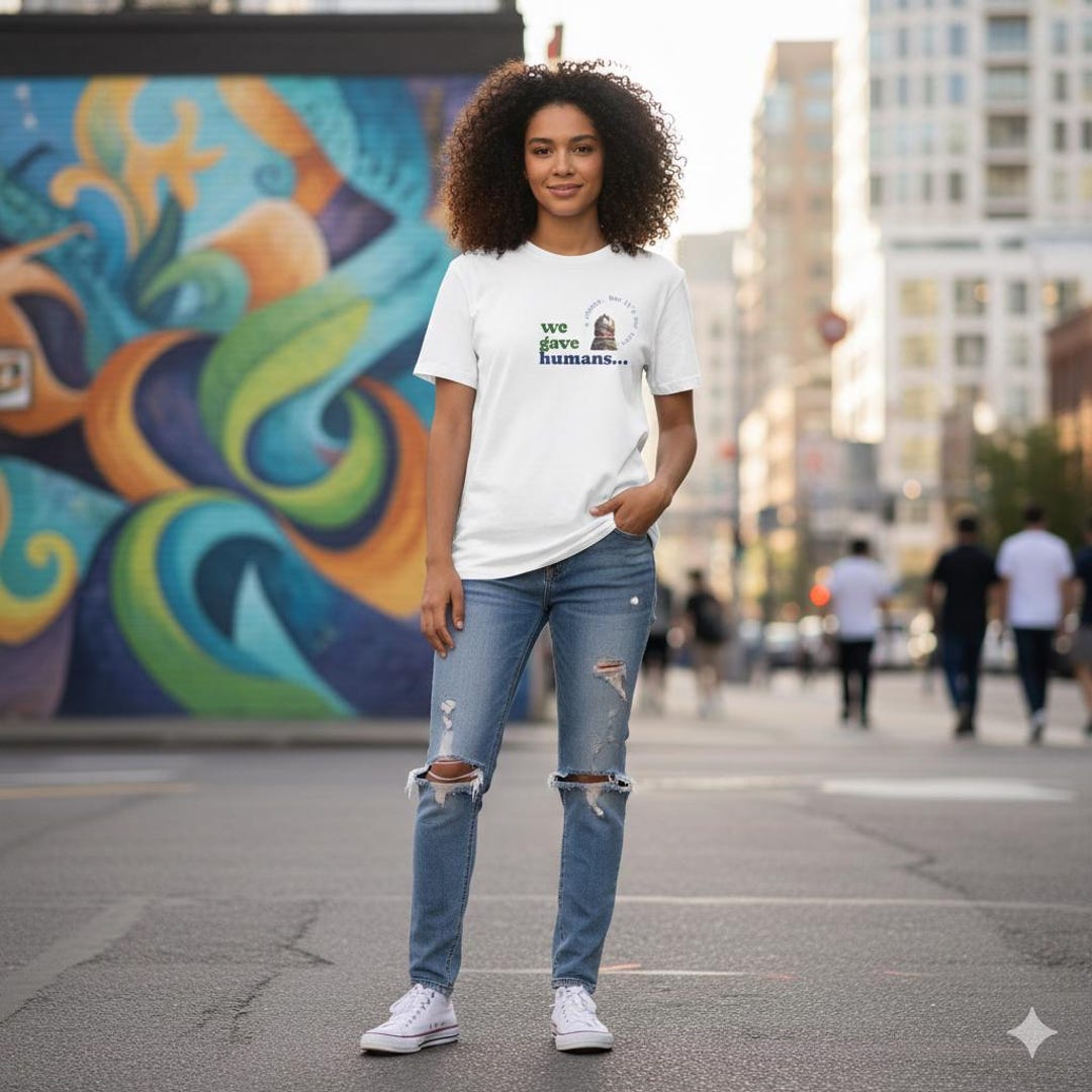 We Gave Humans a Chance ... With Cat Peeking Graphic T-shirt | Funny ...