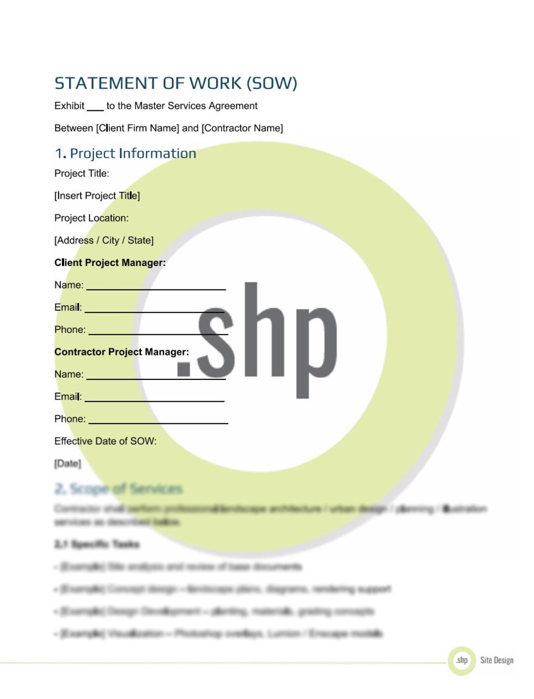 Statement of Work (SOW) - Exhibit to Master Services Agreement - Etsy
