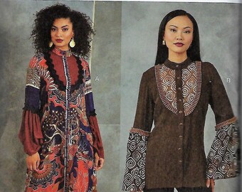 Vogue Pattern v1909/r11574misses' Top,pullover, Box Pleat Front and ...