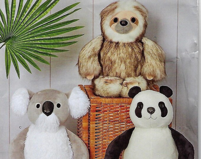 Simplicity Pattern 8821carla Reiss Designs-15 In. Stuffed Panda, Sloth ...