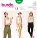 Burda Style Pants Sewing Pattern: Misses Hipster Tapered Leg, Pleated ...