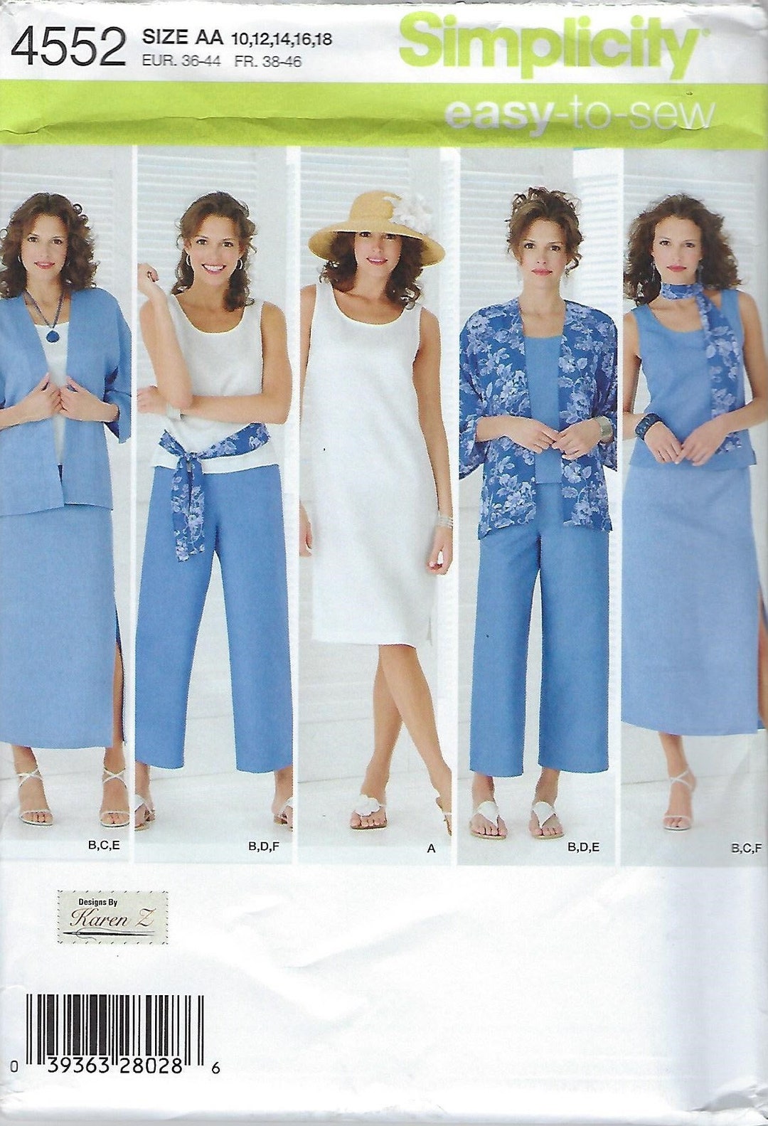 Simplicity Pattern #4552~ Misses' Sportswear~misses Sz 10-18~uncut F ...