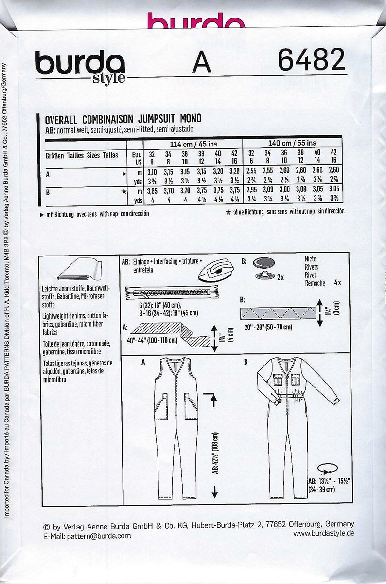 New Burda Style Pattern 6482 Misses' Casual ' - Etsy