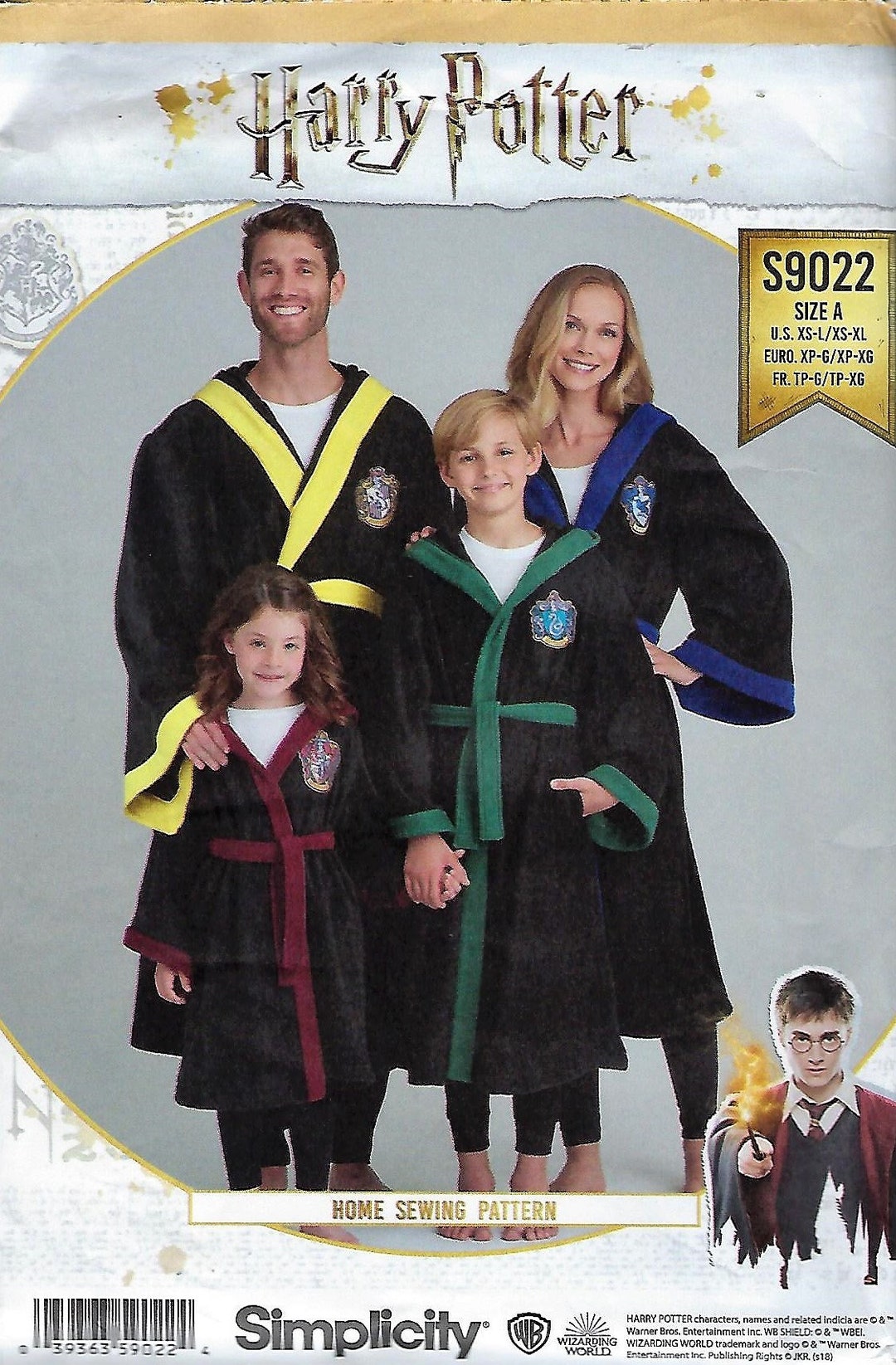 Simplicity Pattern 9022HARRY POTTER Costume or Unisex Robe Sewing ...