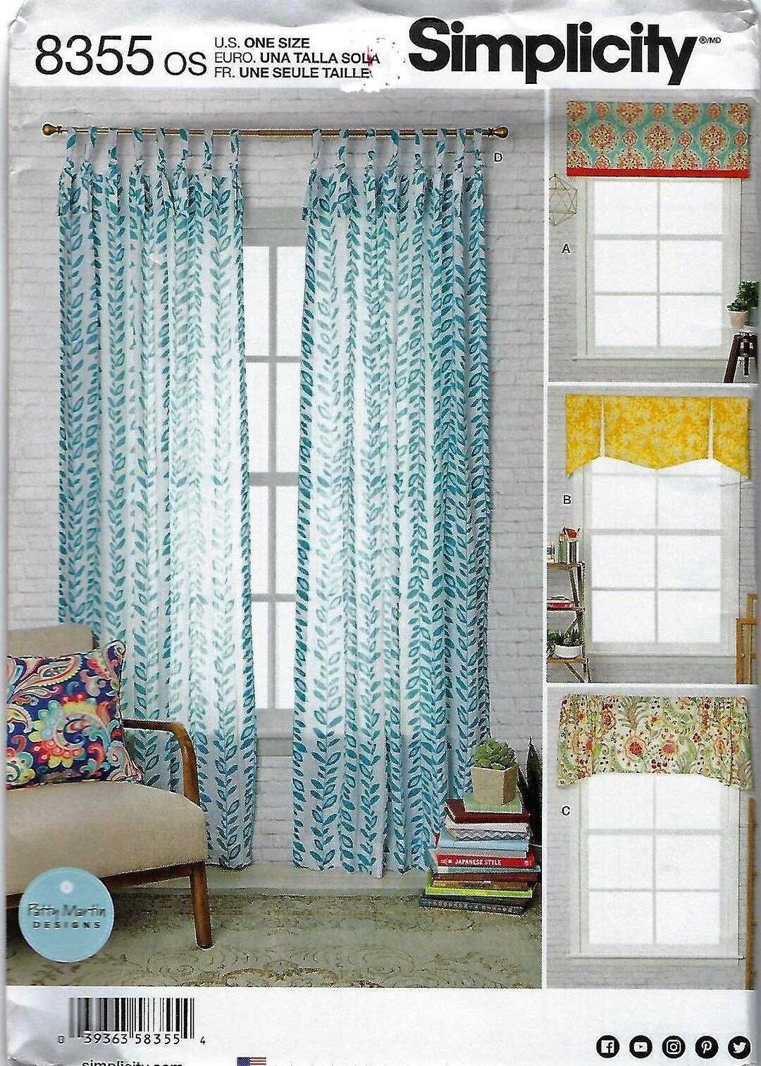 Simplicity Pattern # 8355 Window Treatments-inc Valances- Fits Windows ...