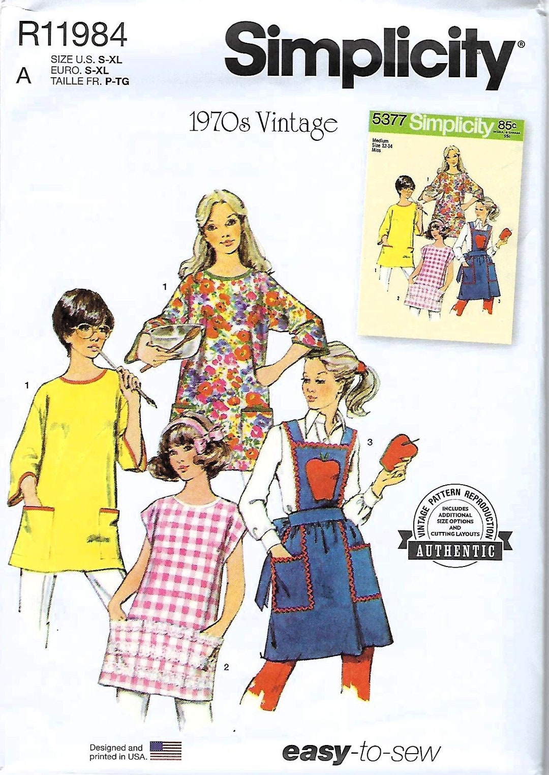 Simplicity 1970s Vintage Reprint Pattern #9868/r11984~aprons and ...