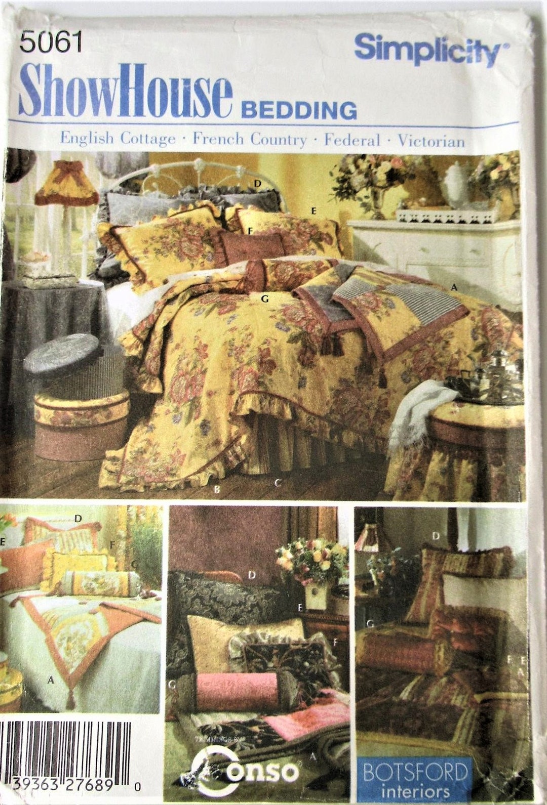Vint. 2004 Simplicity Pattern 5061showhouse Beddingcomforters, Pillows ...
